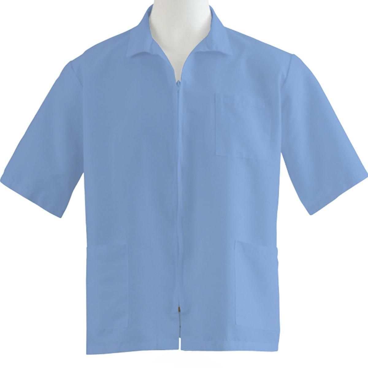 Medline Unisex Zip-Front Lab Smock Light Blue S 1Ct