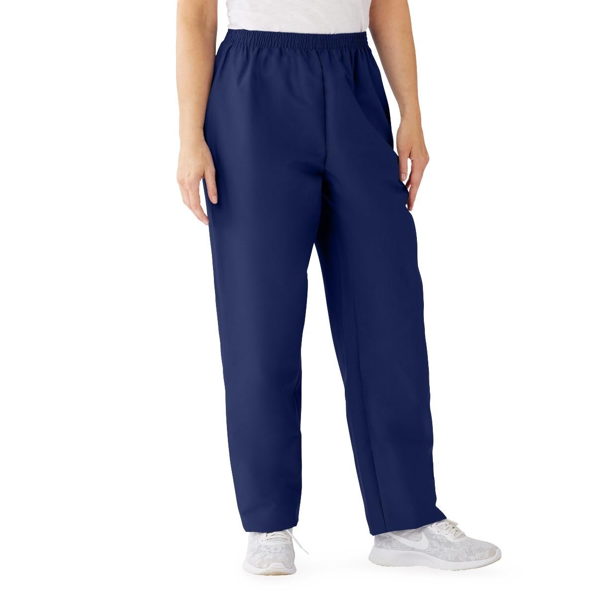 ComfortEase Women's Elastic Waist 2-Pocket Scrub Pants, Size M Regular ...