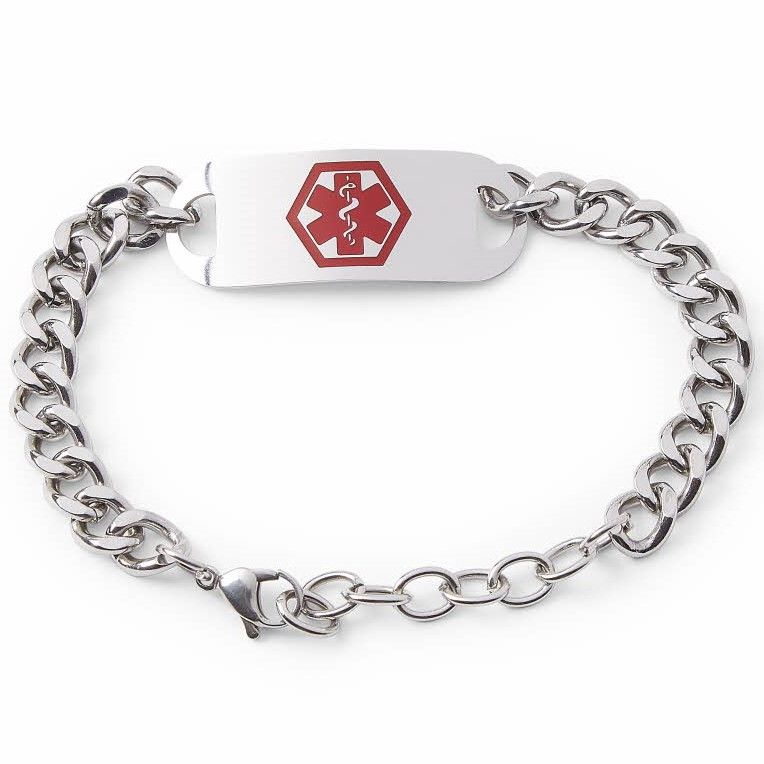 Medline Stainless Medical Alert Bracelet Heart 1Ct