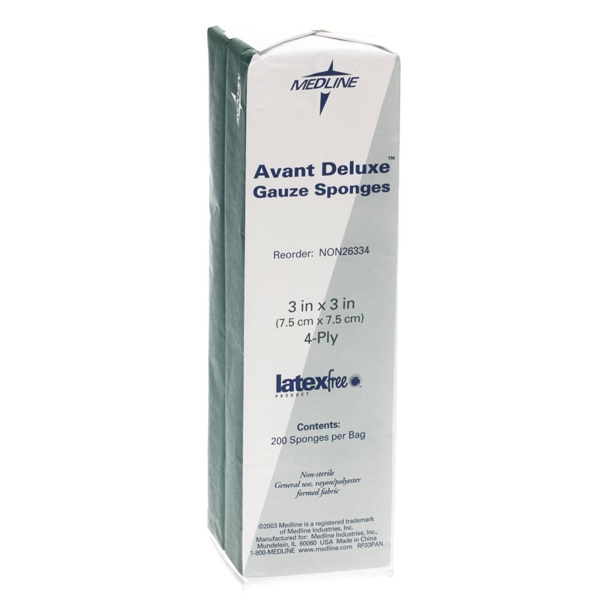 Medline Deluxe NS Nonwoven Gauze Sponge 4ply 3x3 4000Ct