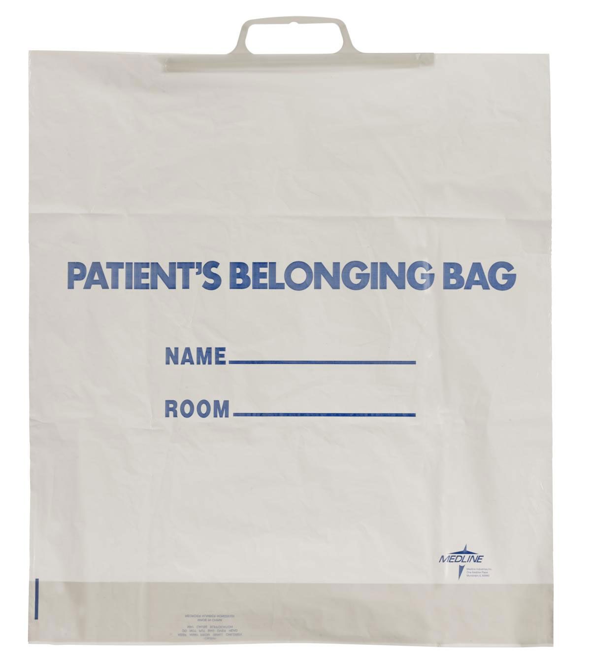 Medline Plastic Patient Bag Rigid Handle 18x20 Wh 250Ct
