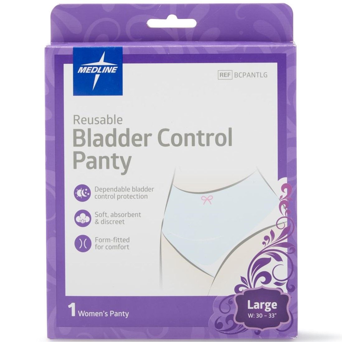 Medline Women's Reusable Bladder Control Panty L 1Ct
