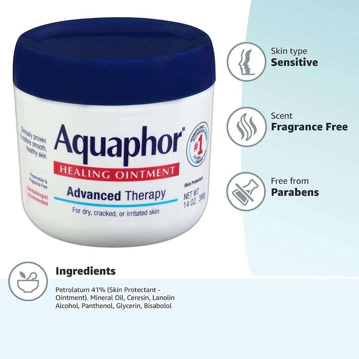 Aquaphor Healing Ointment, 14 oz. Jar