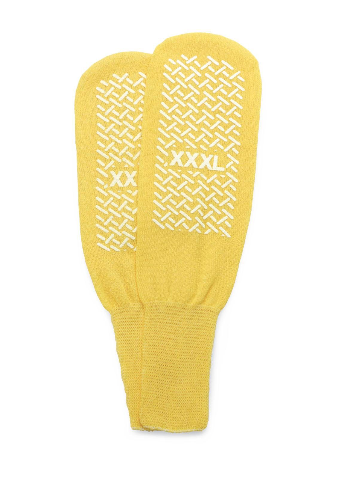 Medline Double-Tread Terrycloth Slippers Yellow Bariatric 48Pr