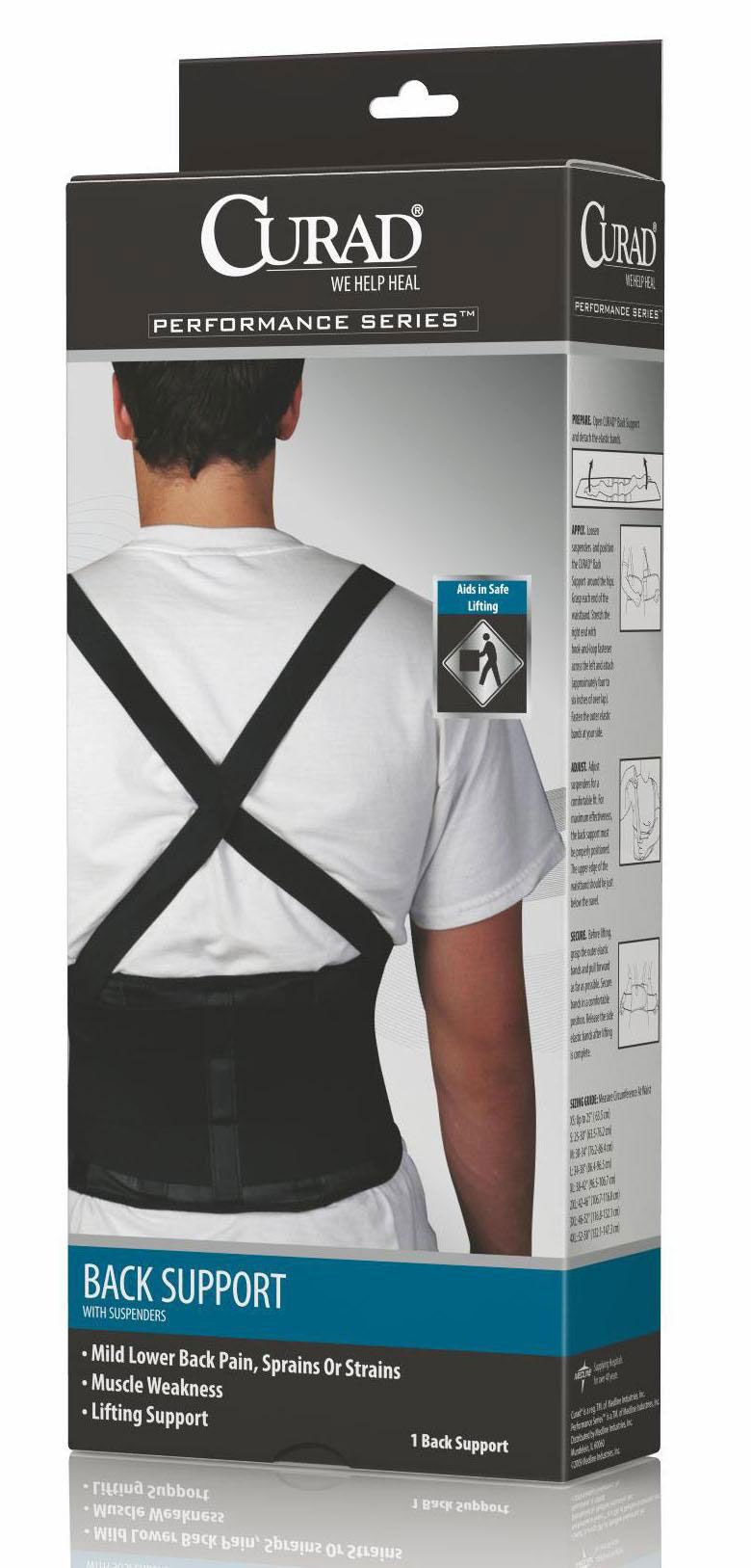 CURAD Performance Back Support with Suspenders M 4Ct