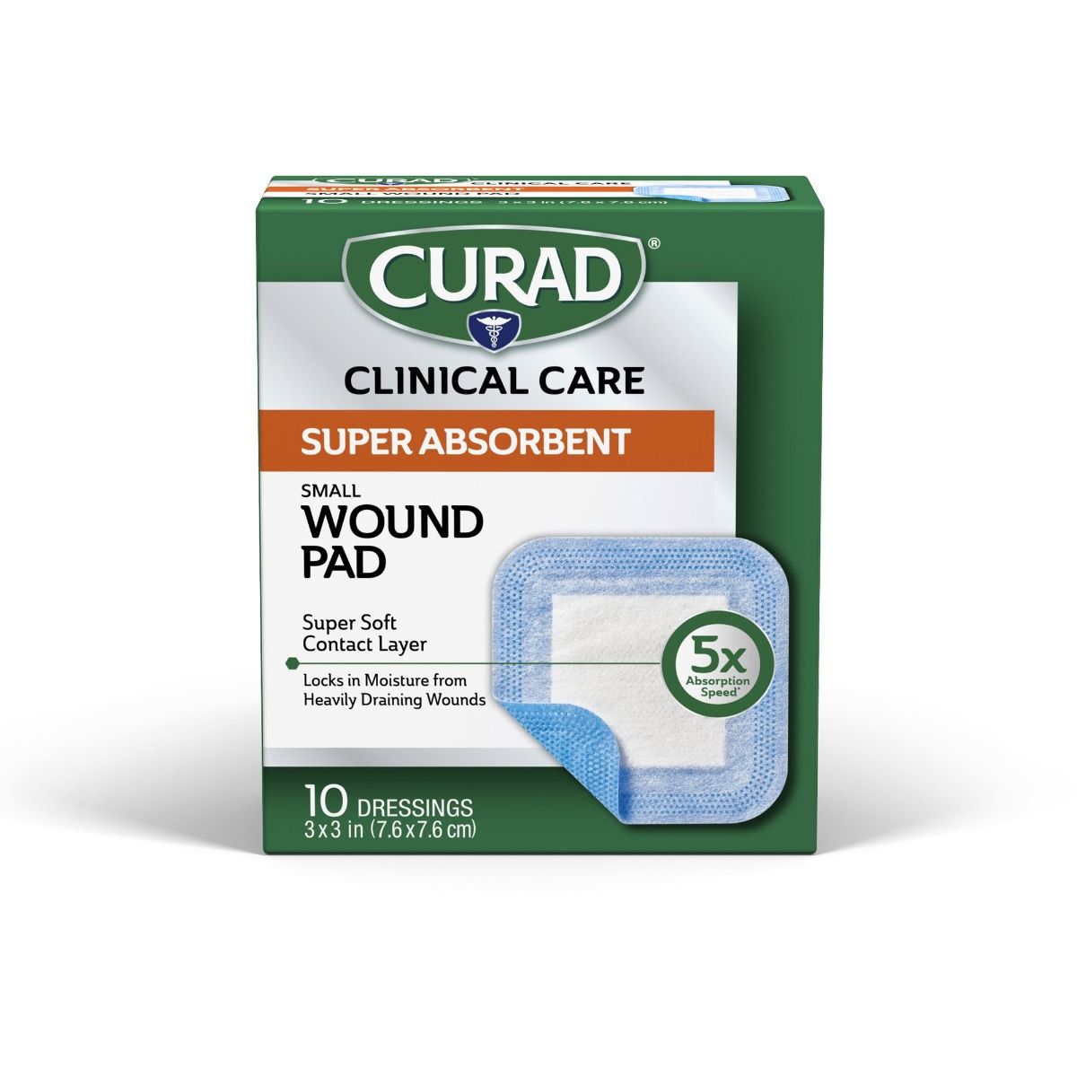 Curad Super Absorbent Polymer Wound Dressing 4in x 4in 1Ct