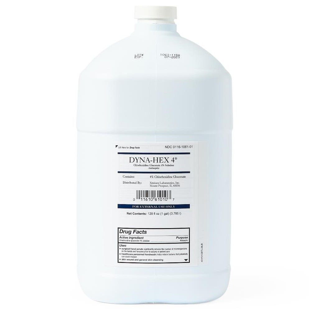 Dyna-Hex 4% CHG Liquid Surgical Scrub, 128 oz., One