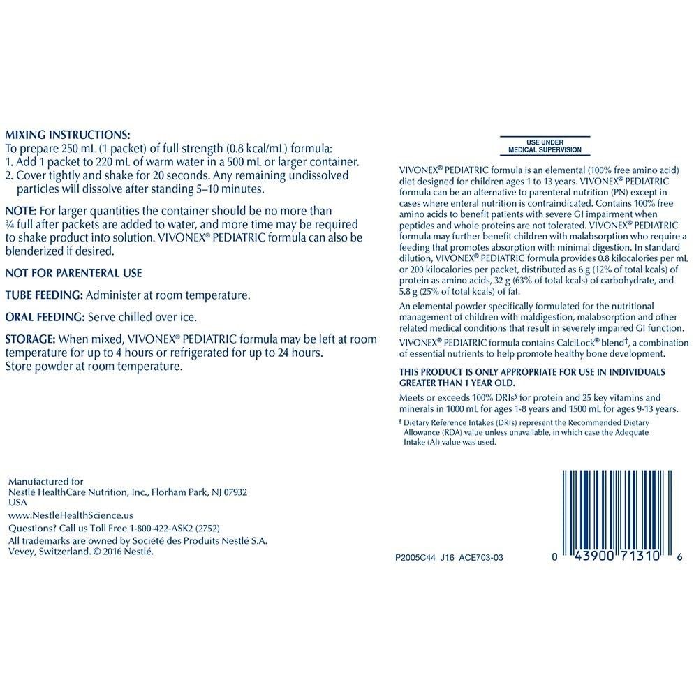 Vivonex Pediatric Elemental Powder 1.7oz Packet 1Ct
