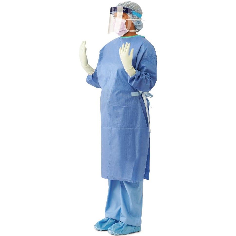 Medline Eclipse Sterile Surgical Gown Blue XL 30Ct
