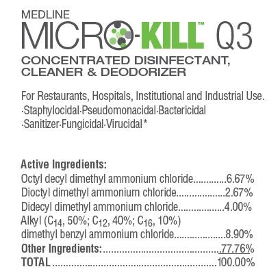 3 Minute Micro-Kill Q3 Quaternary Disinfectant Bottle 64oz 4Ct