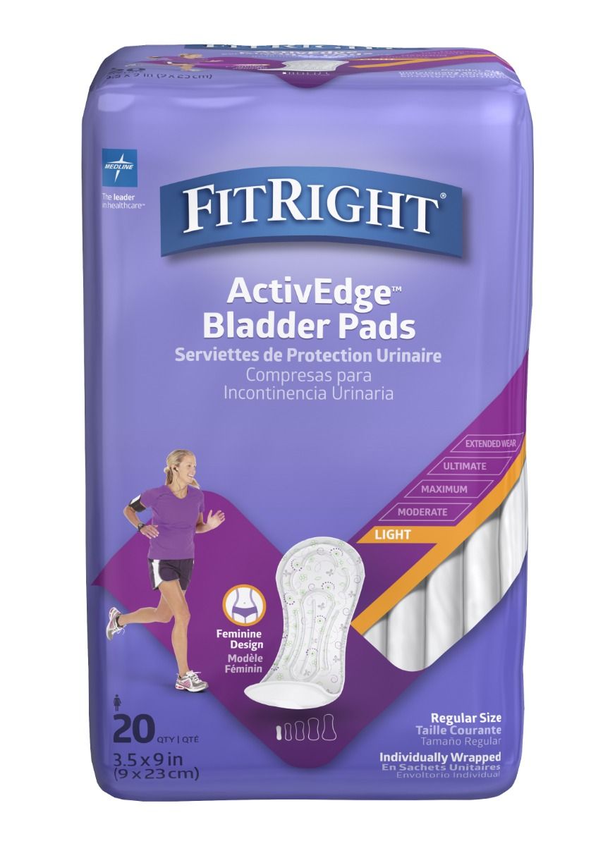Medline FitRight Bladder Pad 3.5x9 Light 240Ct