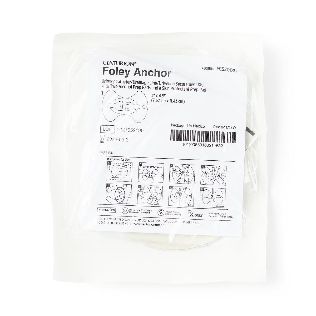 Centurion Foley Anchor Urinary Catheter Securement Device 1Ct