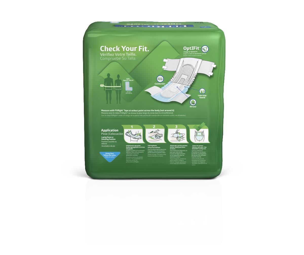 Medline FitRight OptiFit Ultra Disposable Brief L 80Ct