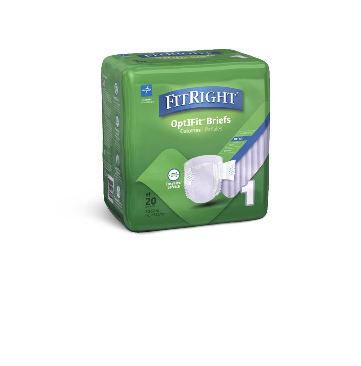 Medline FitRight OptiFit Stretch Ultra Brief M/Reg 20Ct