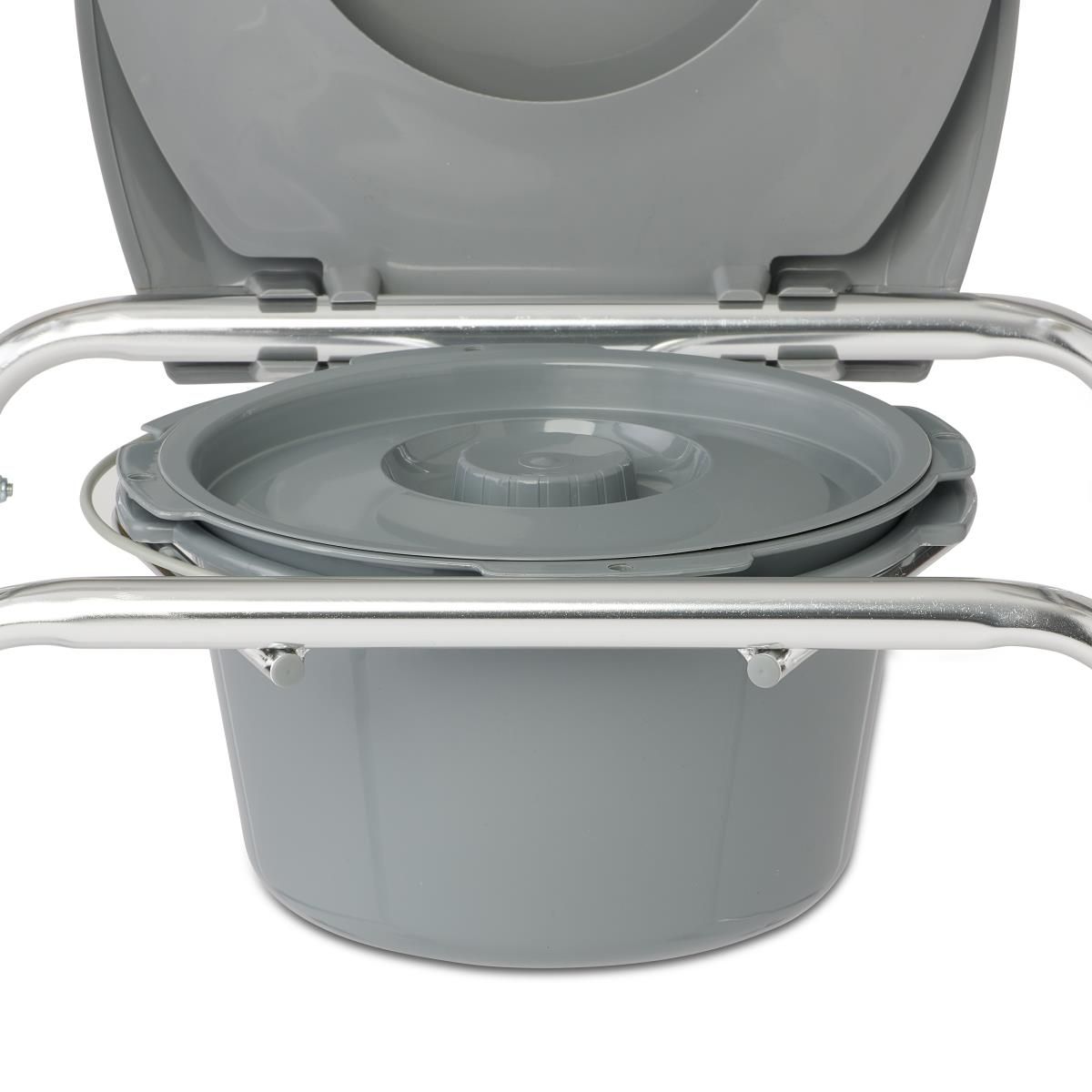 Aluminum Elongated Commode with 4 Locking Casters