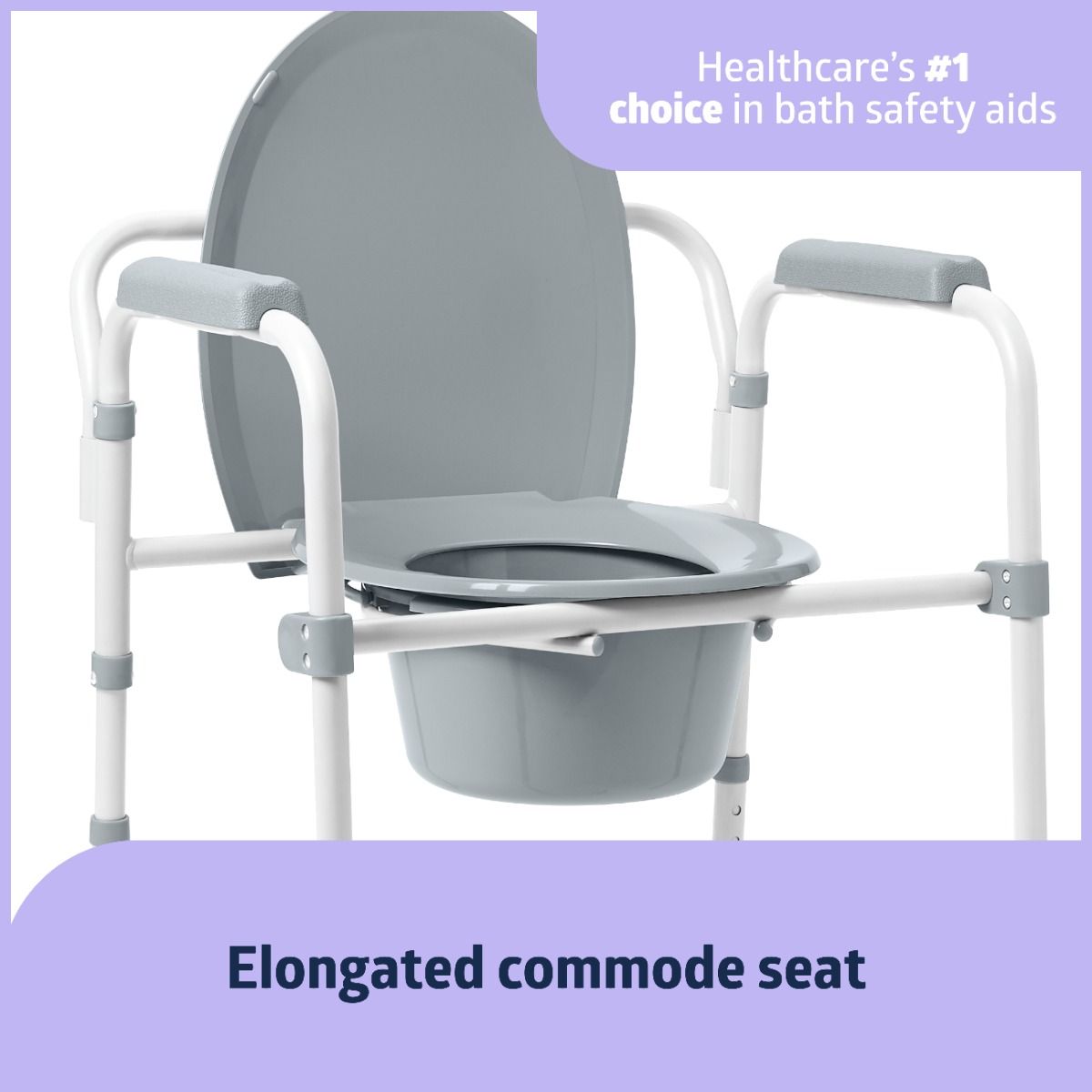 Guardian 3-in-1 Folding Aluminum Elongated Commode 350lbs 1Ct