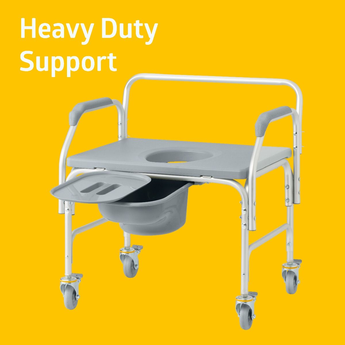 Guardian Bariatric Commode with 4 Locking Casters 1000lbs 1Ct