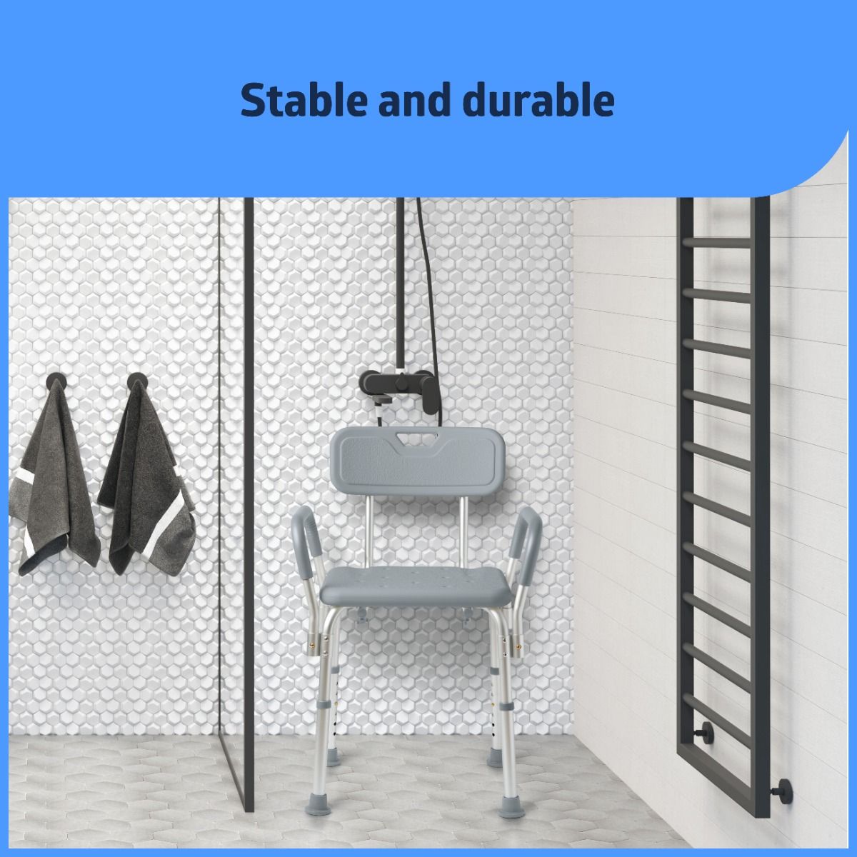 Medline Shower Chair with Arms and Back 1Ct