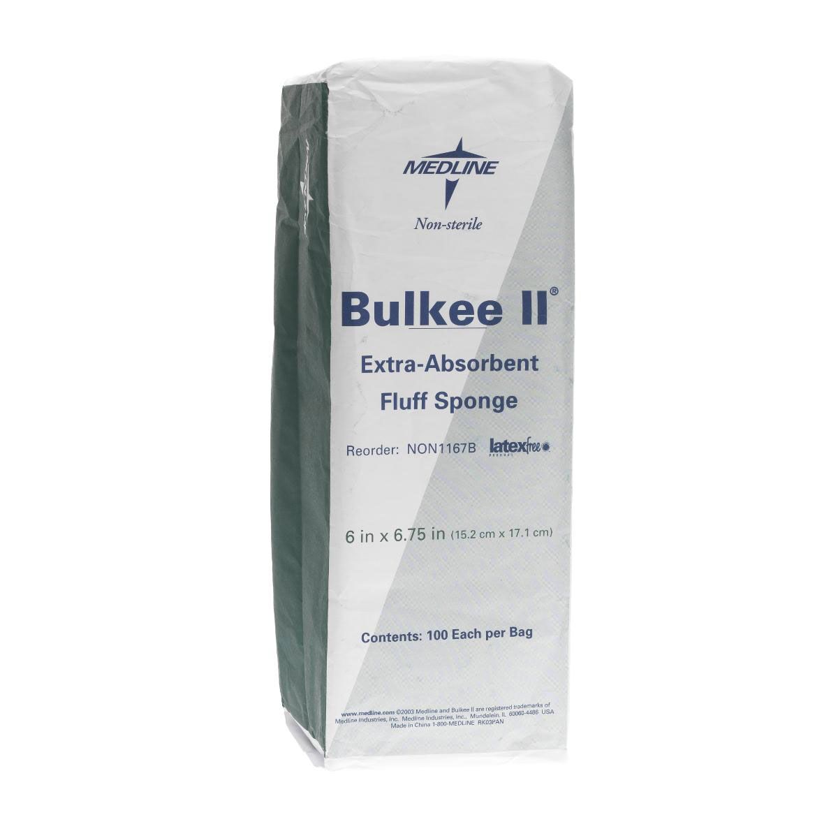 Medline Bulkee II Extra Absorb Fluff Sponge 6x6.75 100Ct