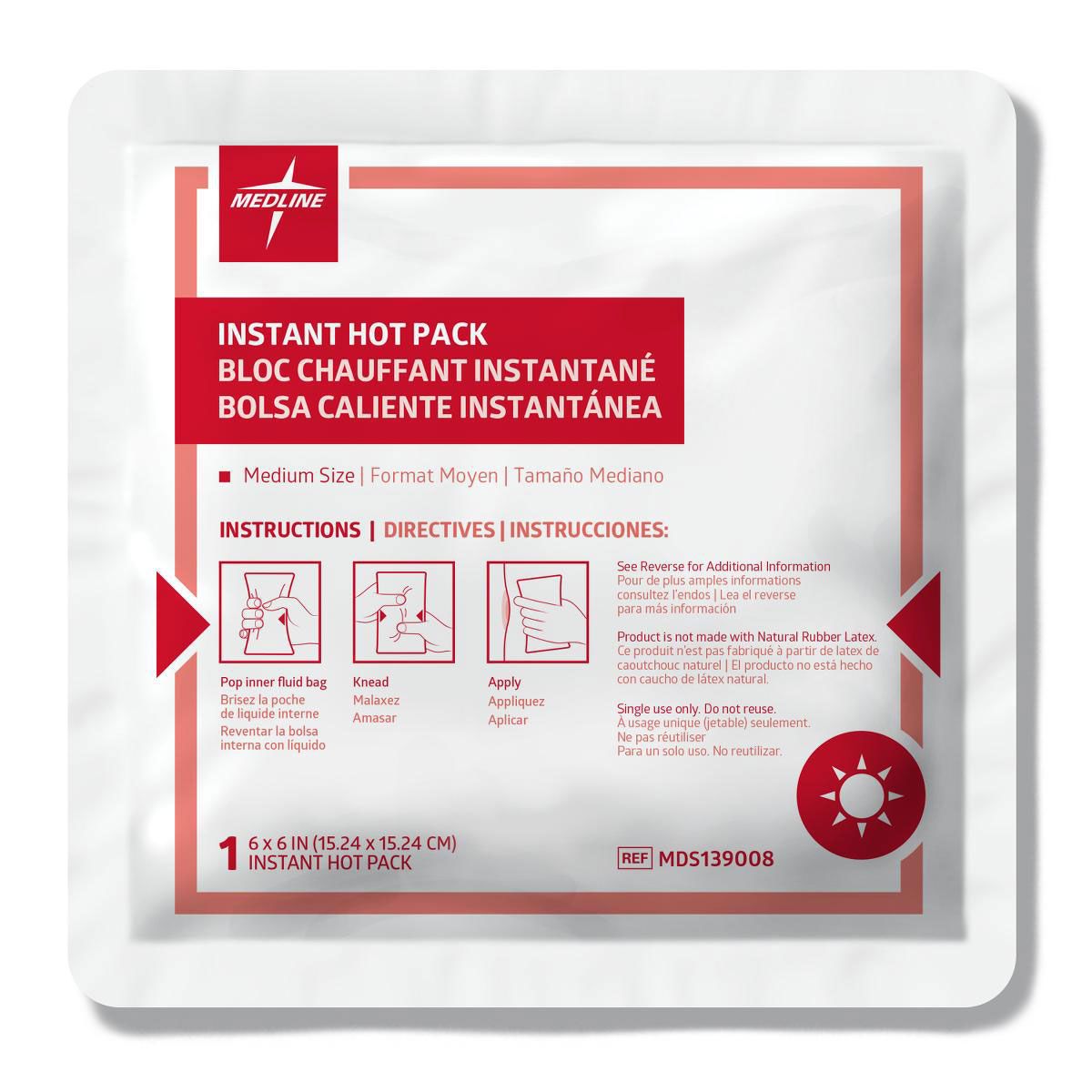 Medline Instant Hot Pack Medium 6x6 24Ct