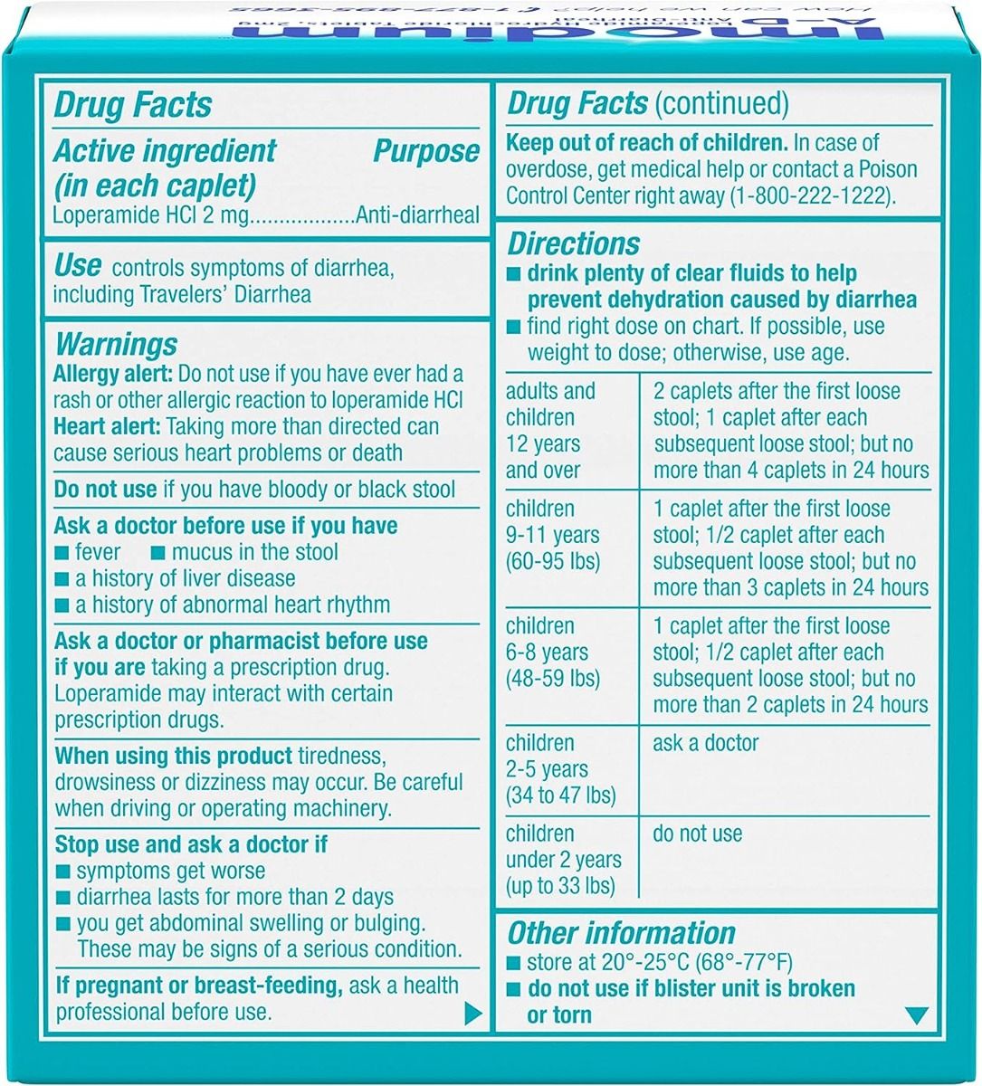 Imodium A-D Anti-Diarrheal Caplets 2mg 24Ct