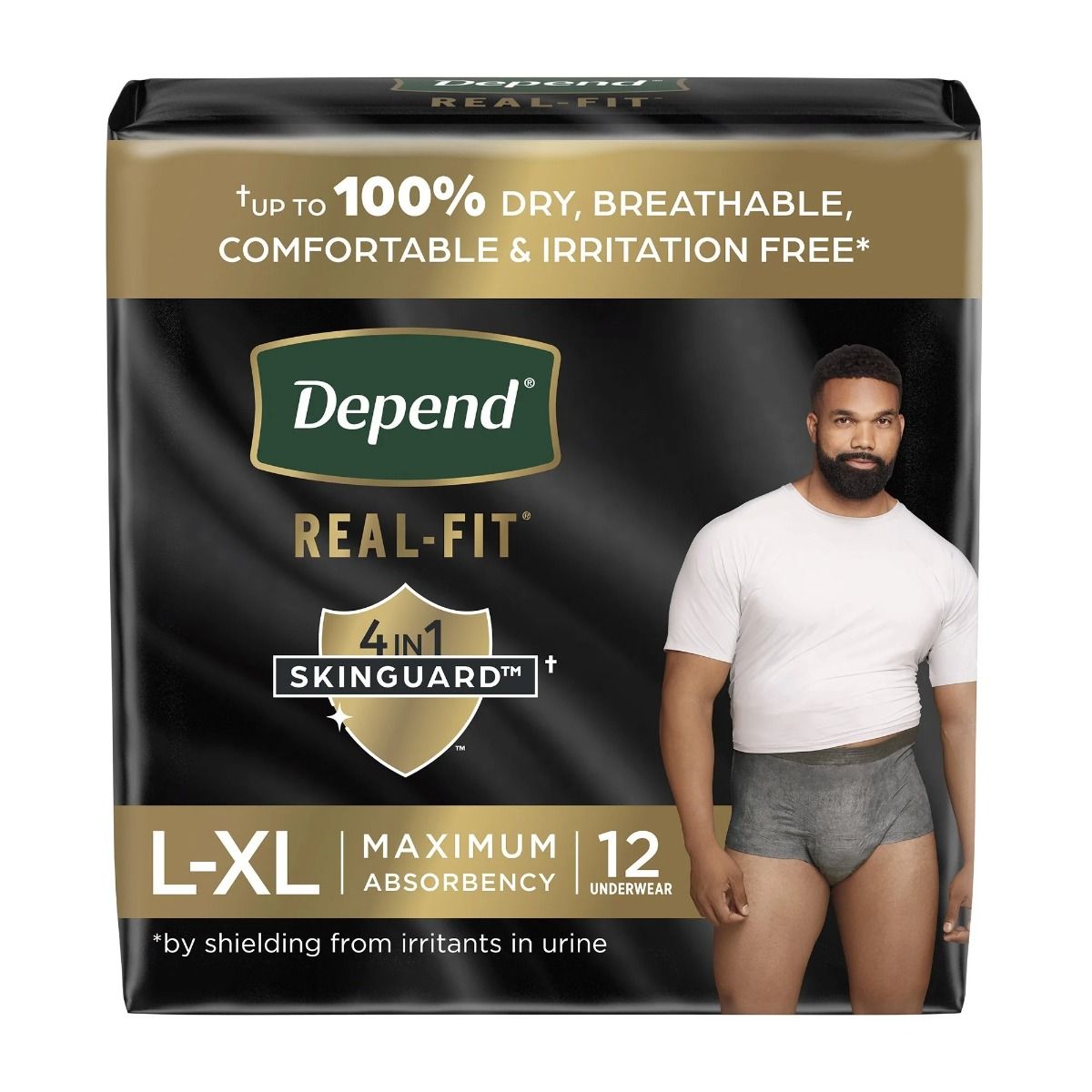 Depend FIT-FLEX Men's Underwear L/XL 12Ct