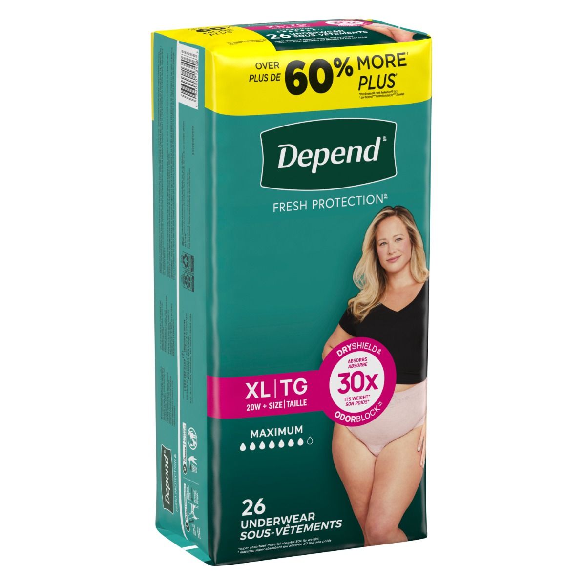 Depend Fresh Protection Underwear for Women XL 26Ct