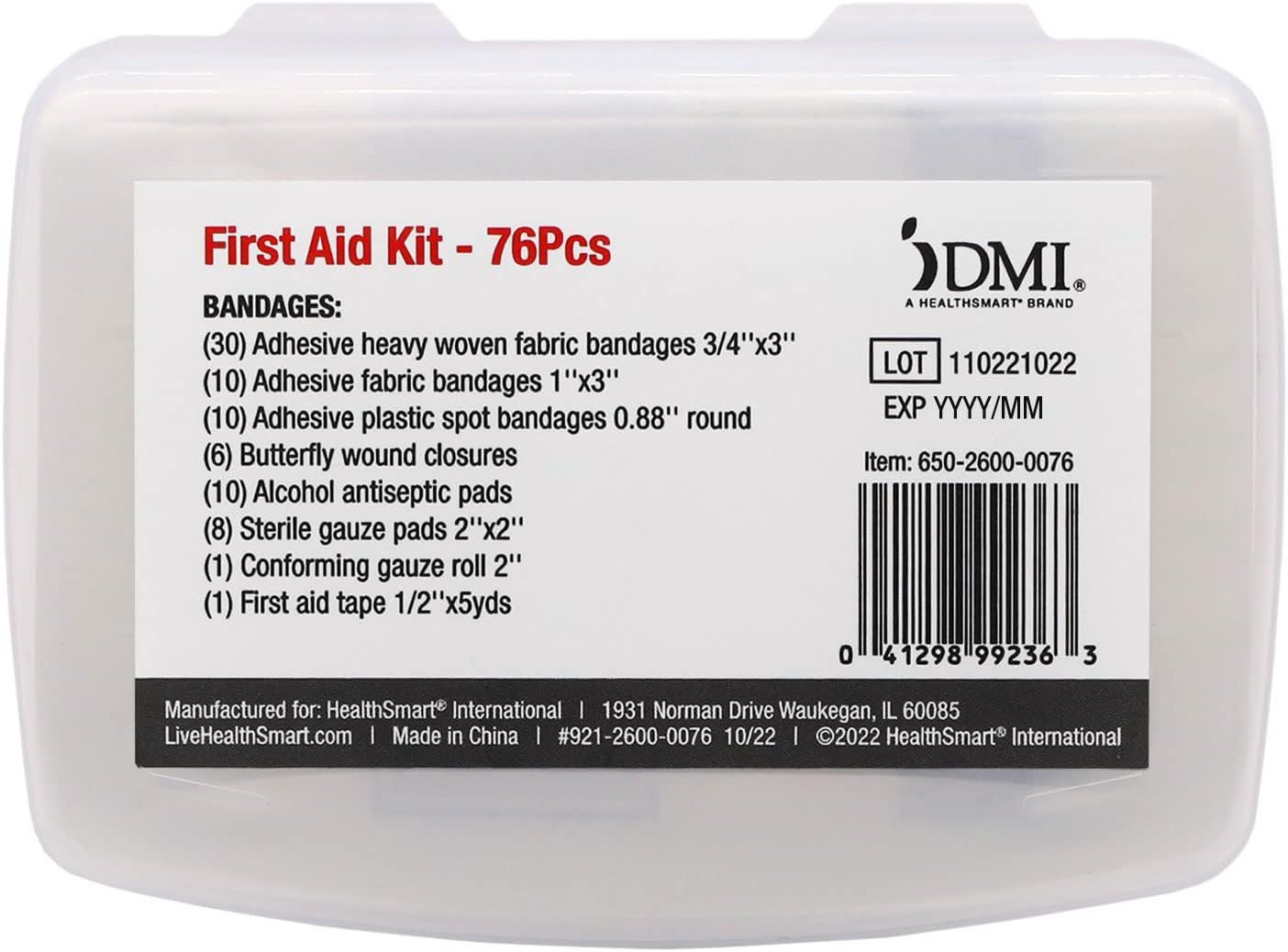HealthSmart 76-Piece First Aid Kit 1Ct
