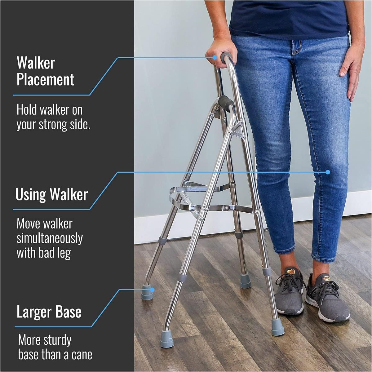DMI Folding Hemi Walker 250lbs 1Ct