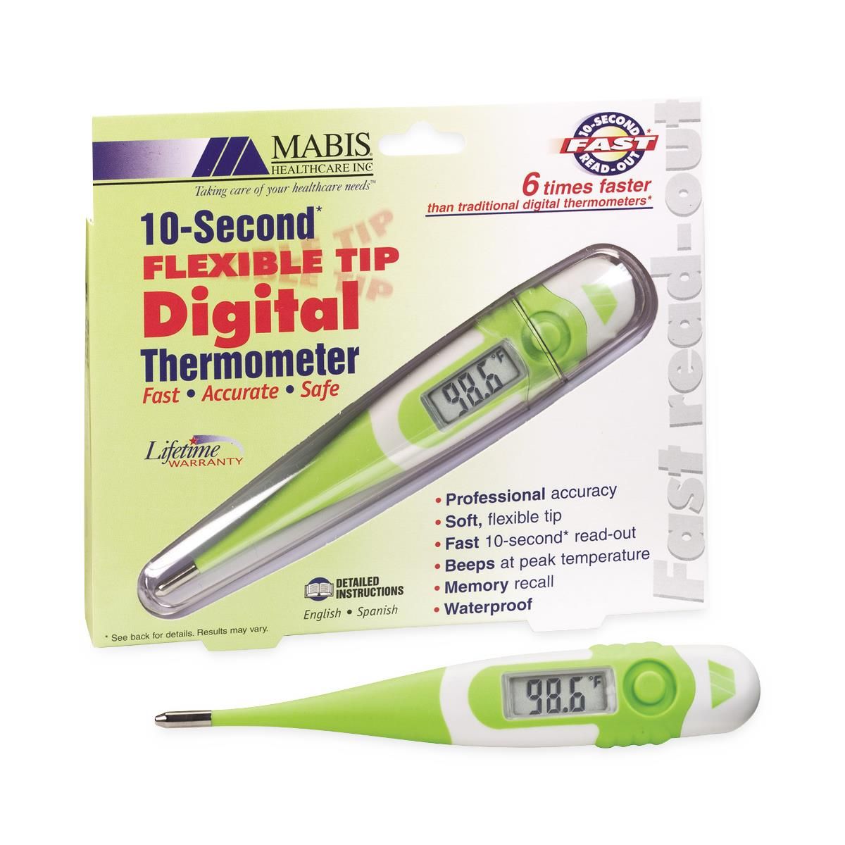 9-Second Waterproof Digital Thermometers 1Ct