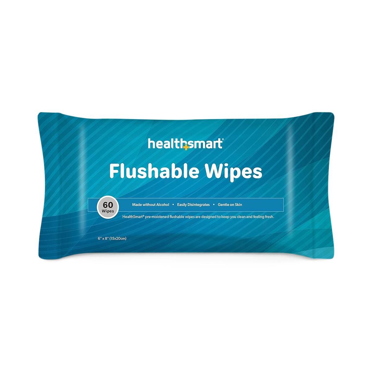 HealthSmart H+S Flushable Wipes Soft Pack 60/Pack 1Ct
