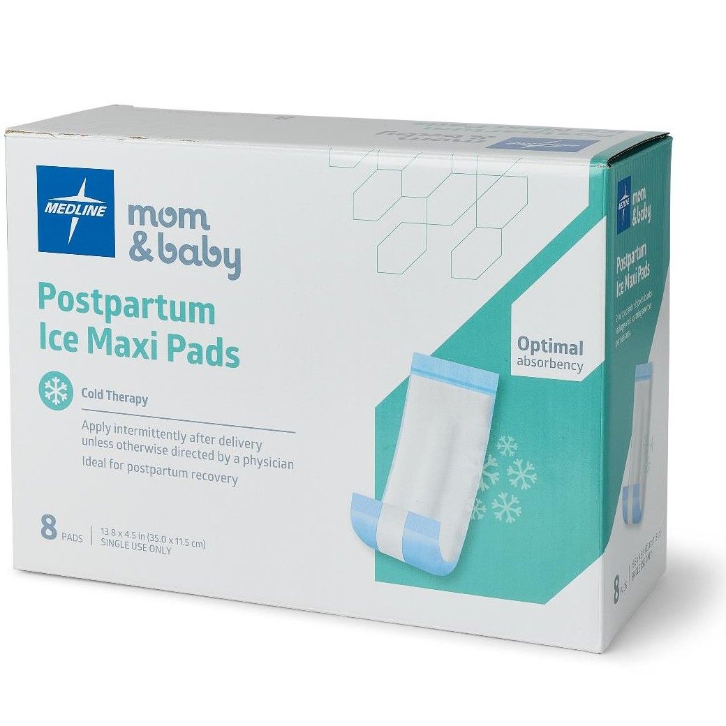 Medline Mom & Baby Postpartum Ice Maxi Pads 8Ct