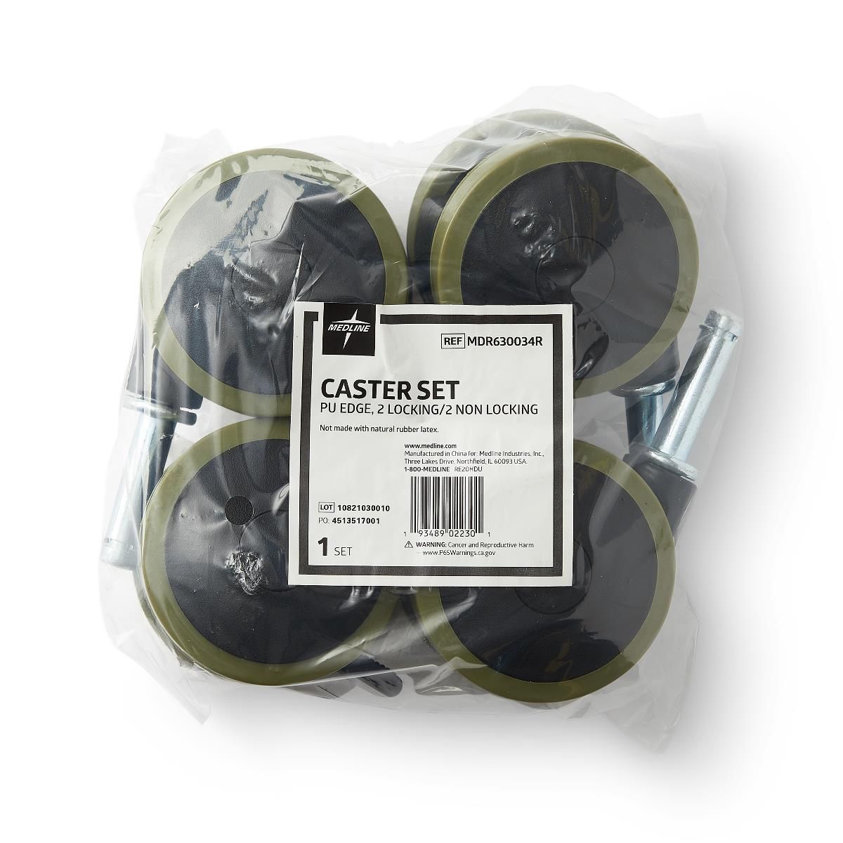 Medline Replacement Part Homecare Rubber Edge Bed Casters 4Ct