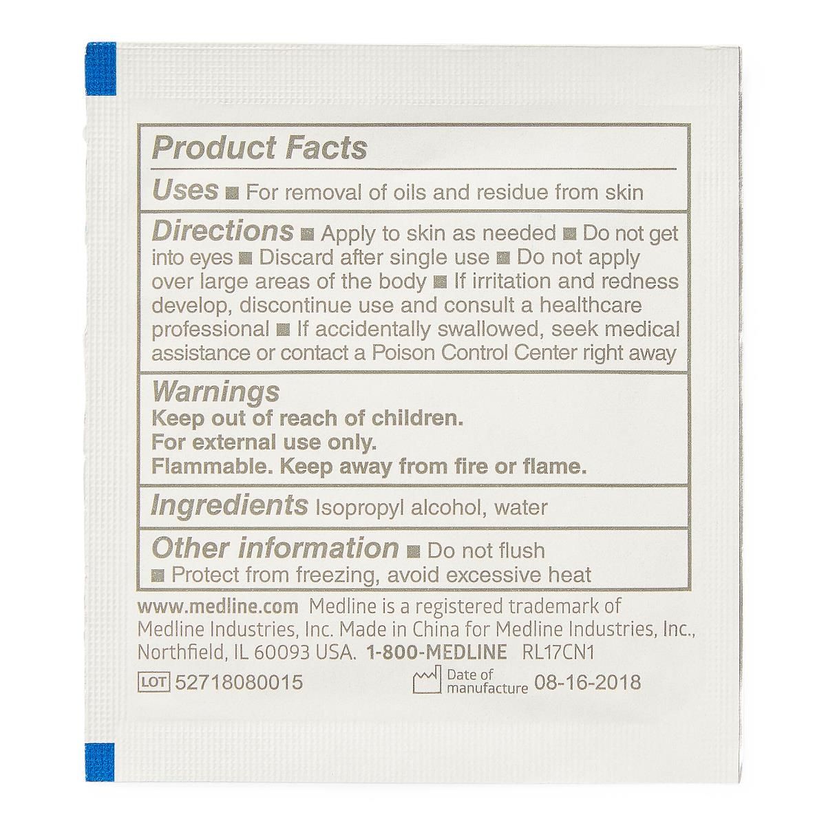 Medline Isopropyl Alcohol Prep Pad 1.75x3 1000Ct