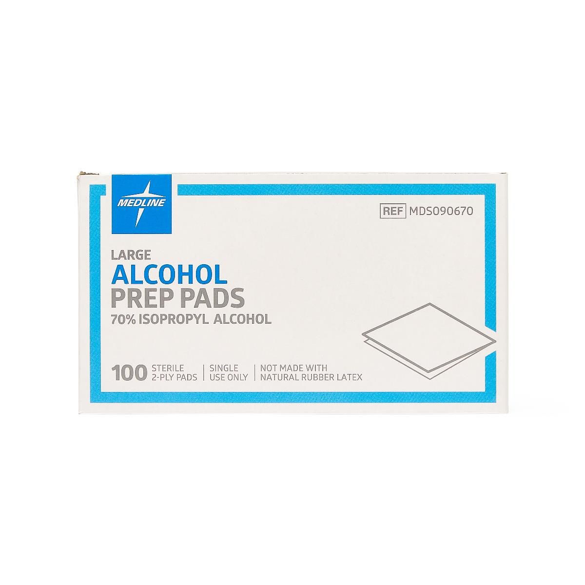 Medline Isopropyl Alcohol Prep Pads 1.75x3 100Ct