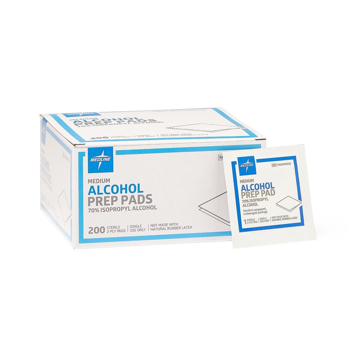 Medline Isopropyl Alcohol Prep Pad 1.125x2.375 3000Ct