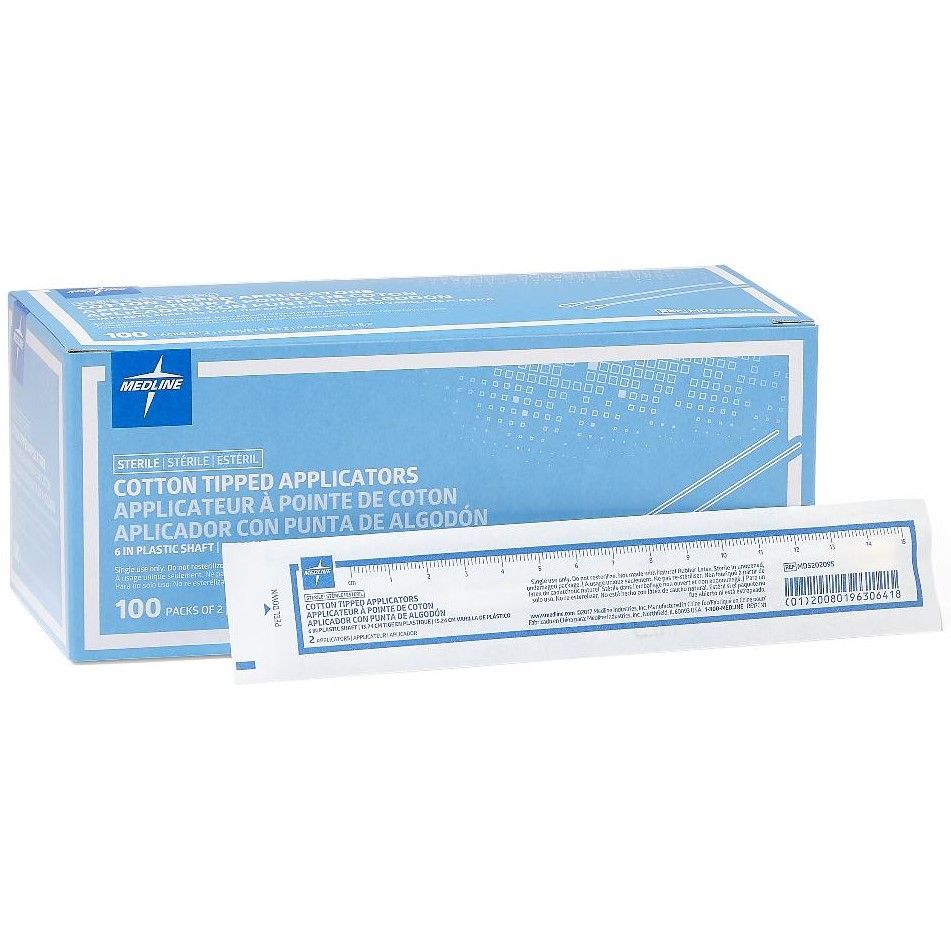 Medline Sterile Cotton-Tip Applicator Plastic 6in 200Ct