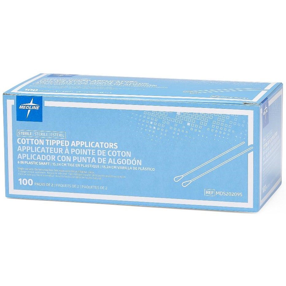 Medline Sterile Cotton-Tip Applicator Plastic 6in 200Ct
