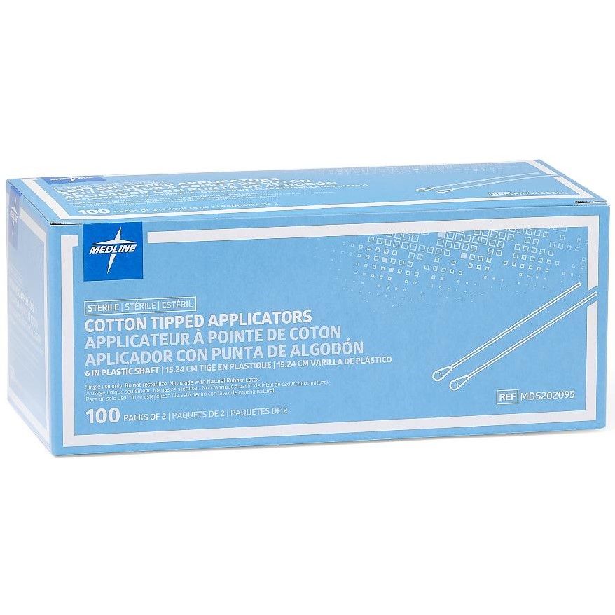 Medline Sterile Cotton-Tip Applicator Plastic 6in 200Ct