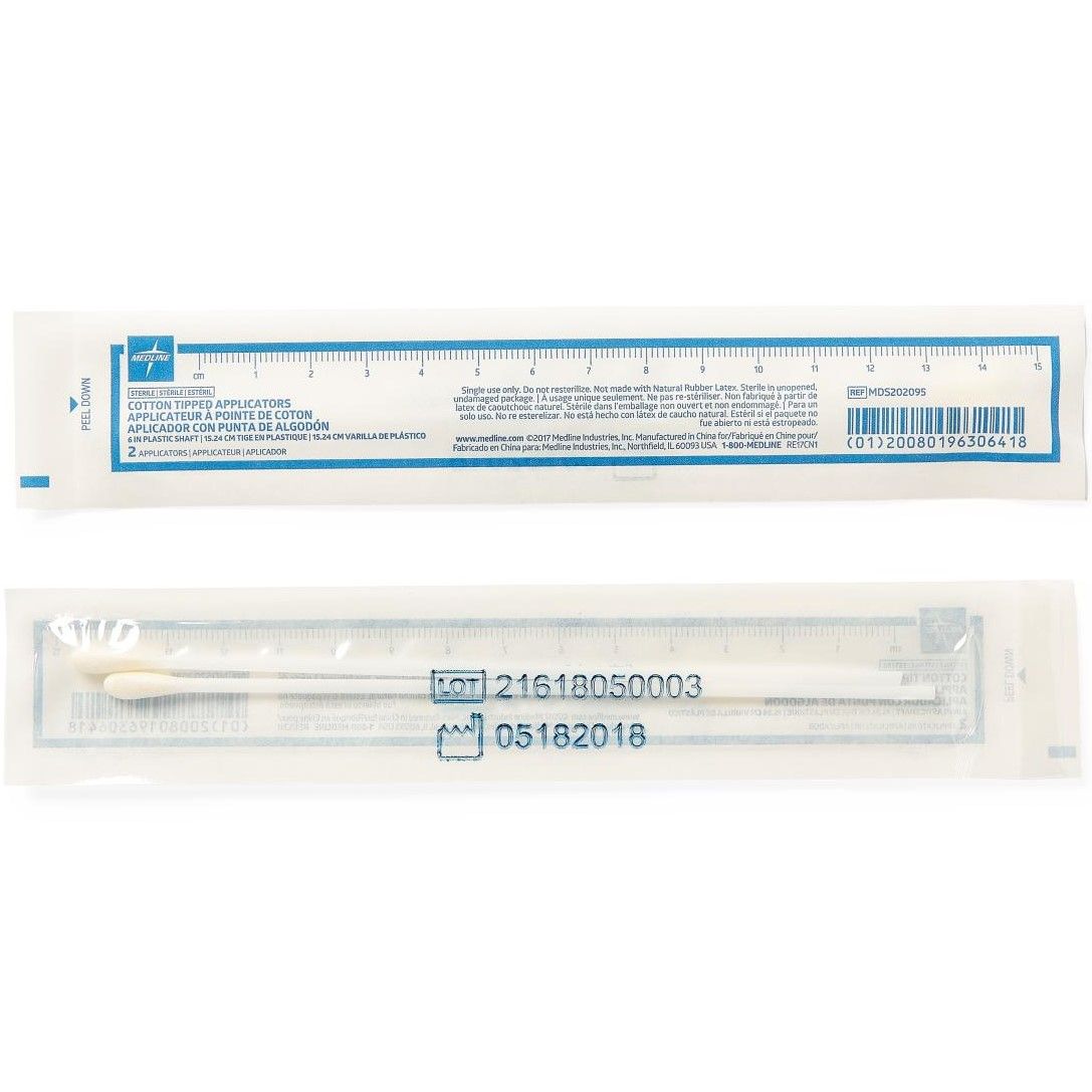 Medline Sterile Cotton-Tip Applicator Plastic 6in 200Ct