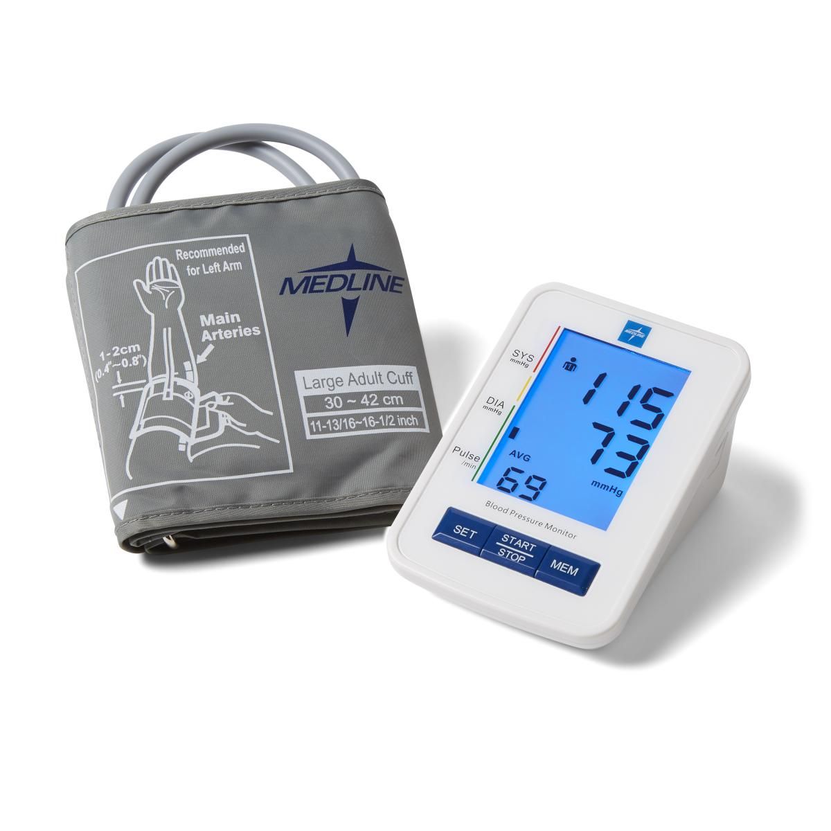 Medline Digital Blood Pressure Monitor w Lg Adult Cuff 1Ct