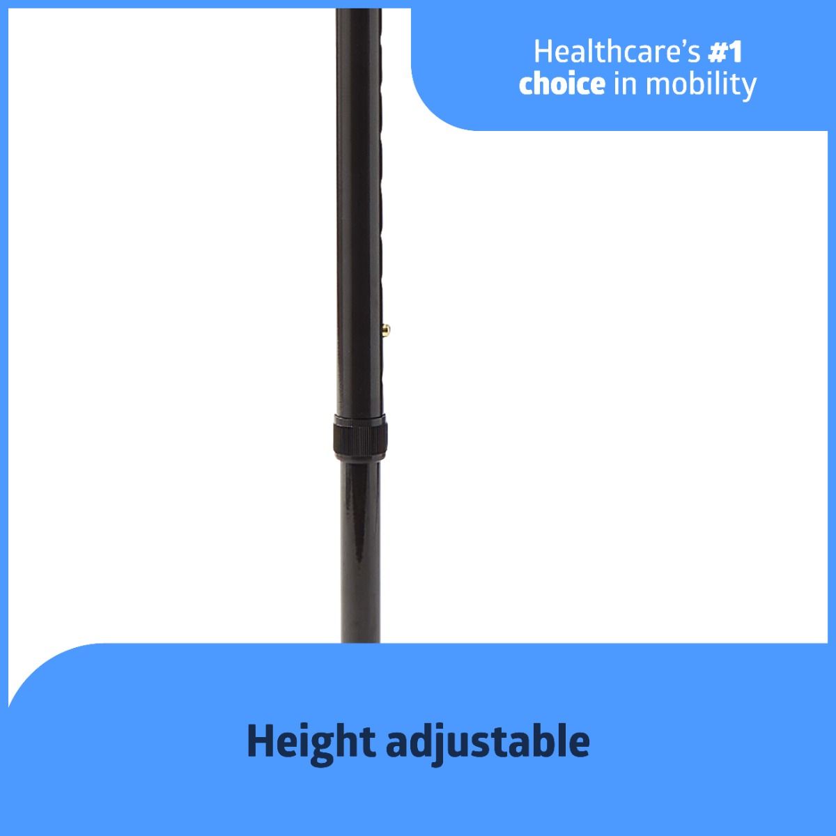 Medline Aluminum Quad Cane Black 1Ct