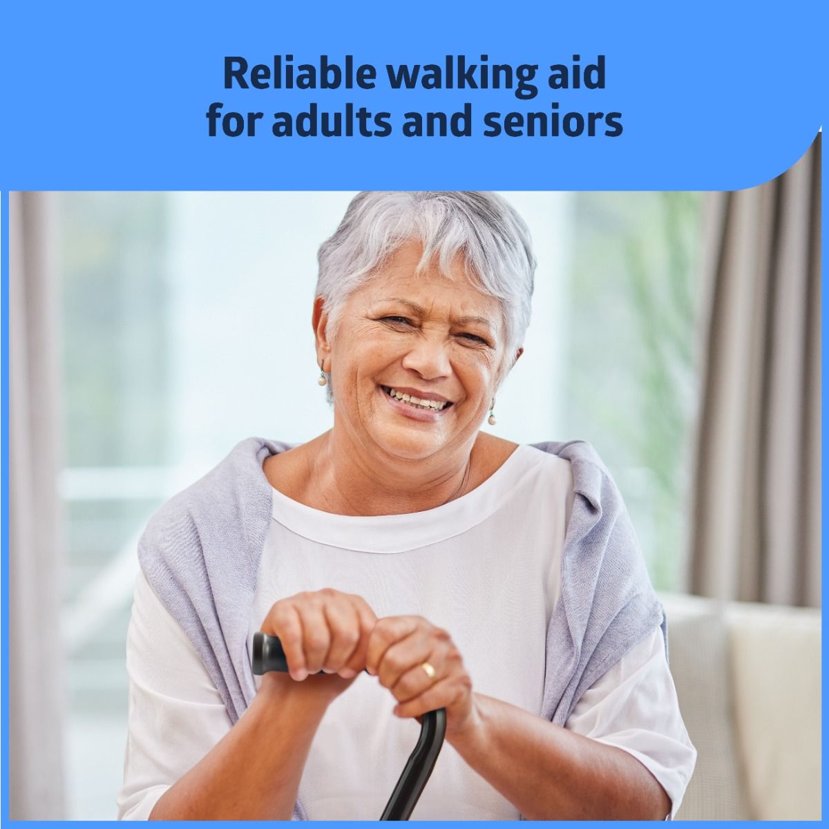 Medline Aluminum Quad Cane Black 1Ct