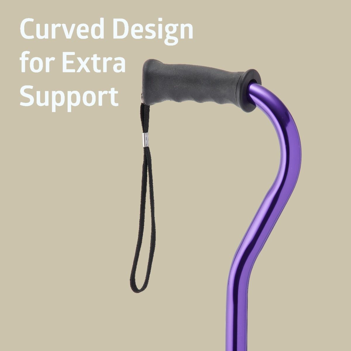 Medline Aluminum Offset Cane Offset Handle 300lbs Purple 1Ct