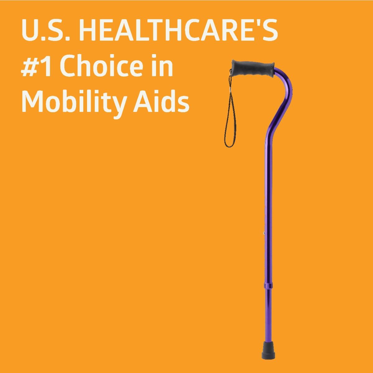 Medline Aluminum Offset Cane Offset Handle 300lbs Purple 1Ct