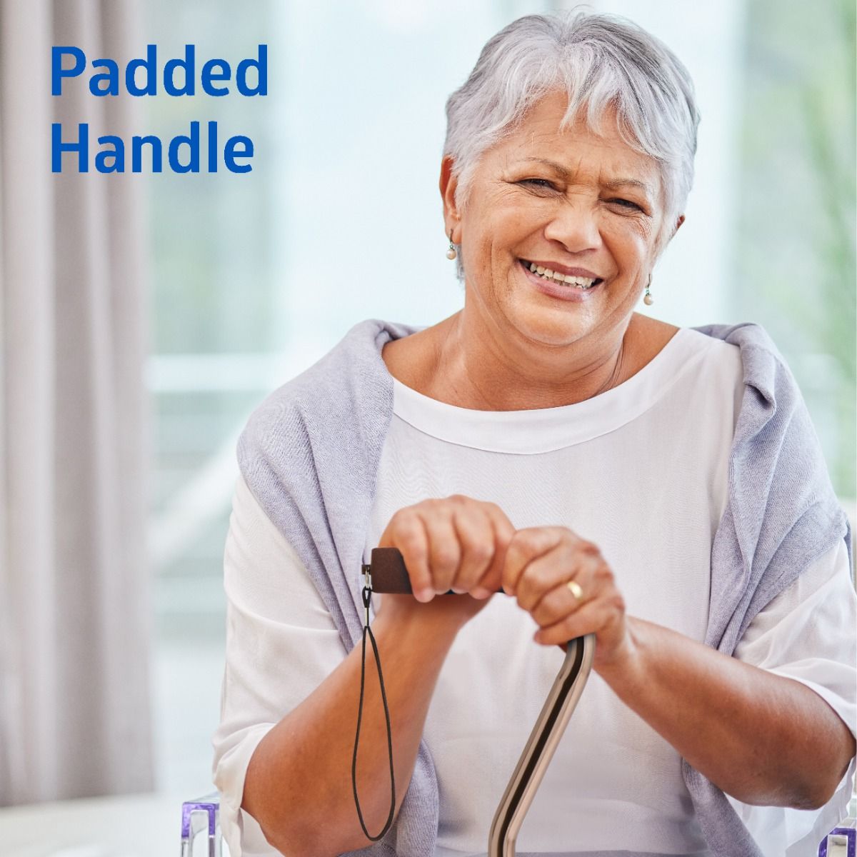 Medline Offset Handle Fashion Cane 300lb Bronze 1Ct