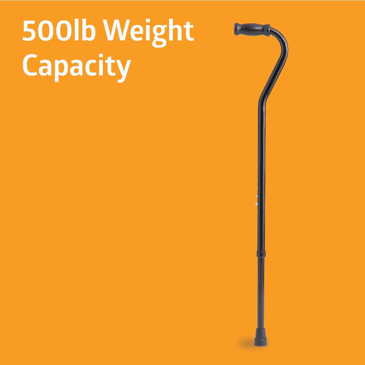 Medline Steel Bariatric Cane Tall 500lb Black 1Ct