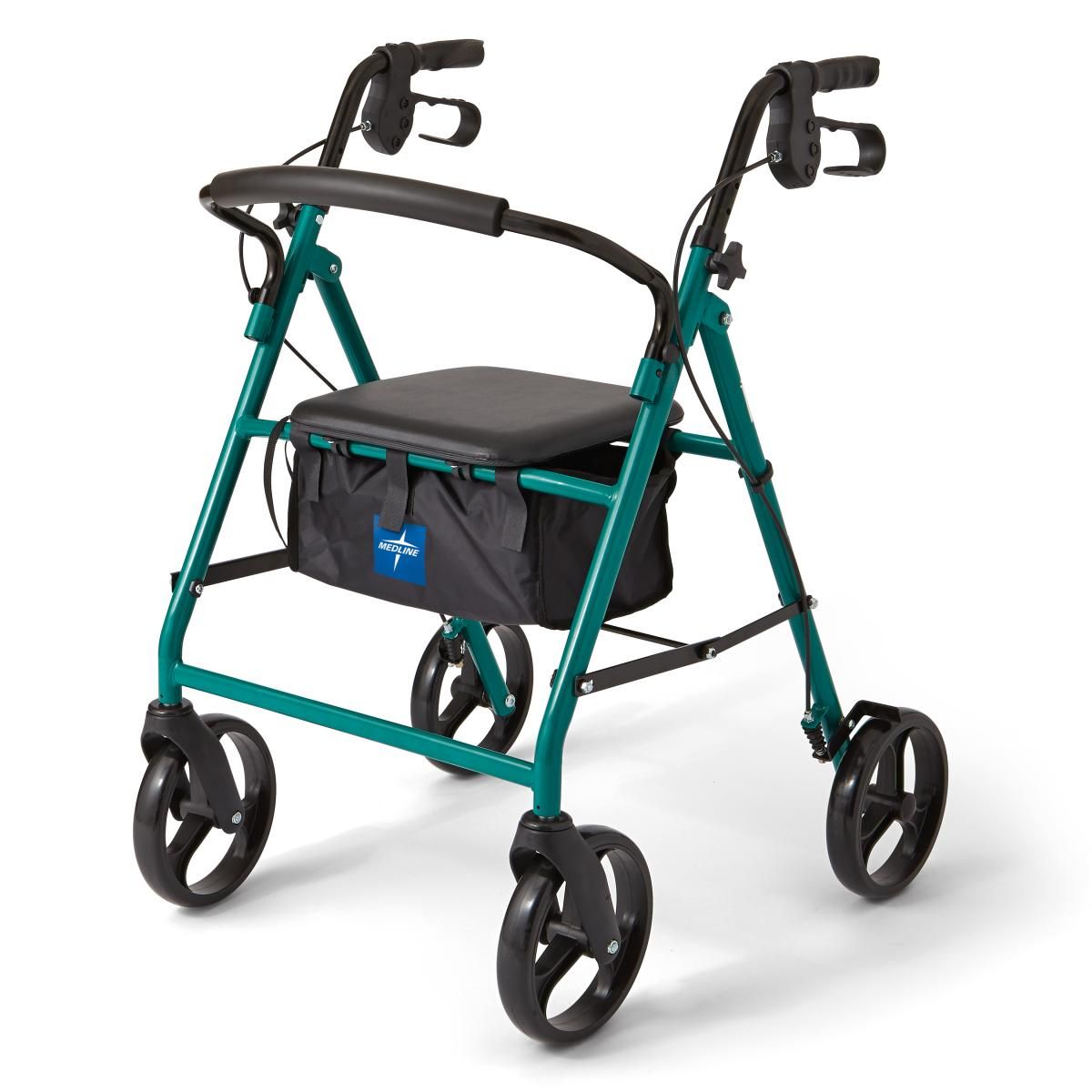 Medline Basic Steel Rollator With 8in Wheels Green 1Ct