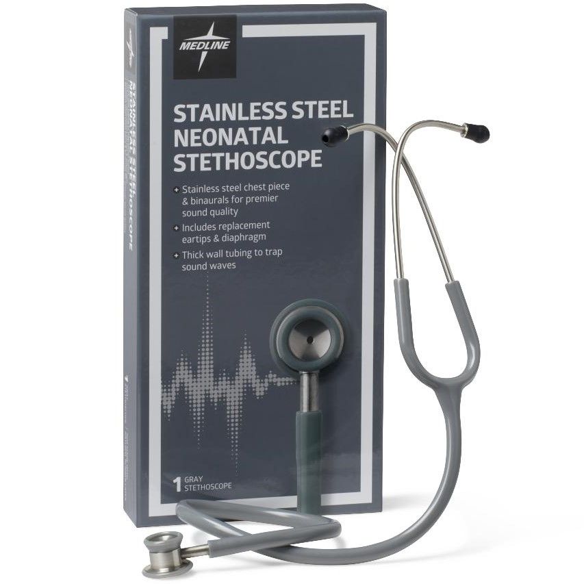 Elite Neonatal Stainless Steel Stethoscope, Gray