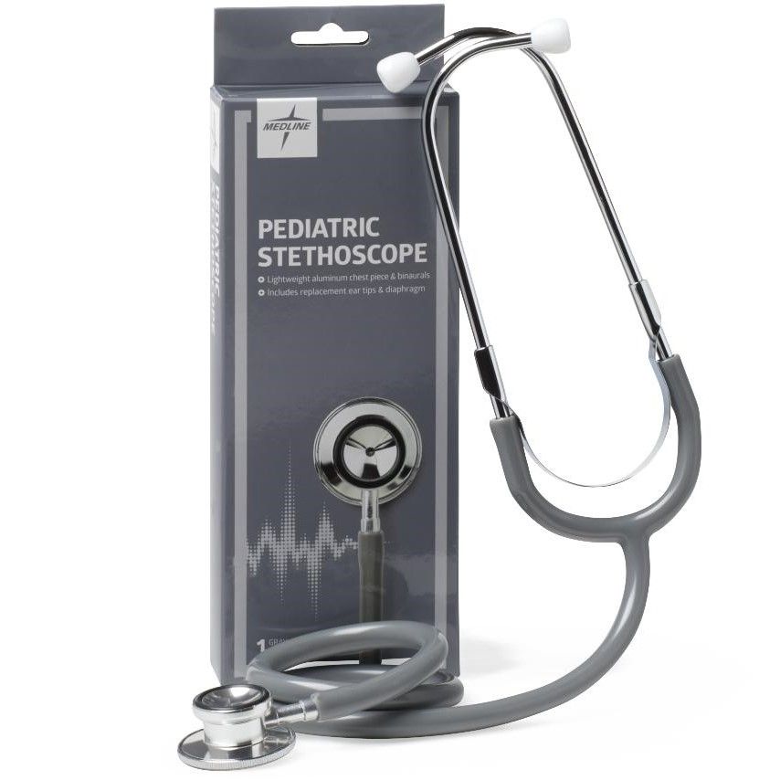 Medline Pediatric Stethoscope Gray 1Ct